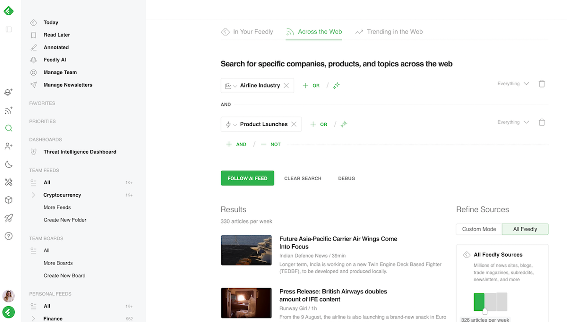 Power Search across the Web | Feedly