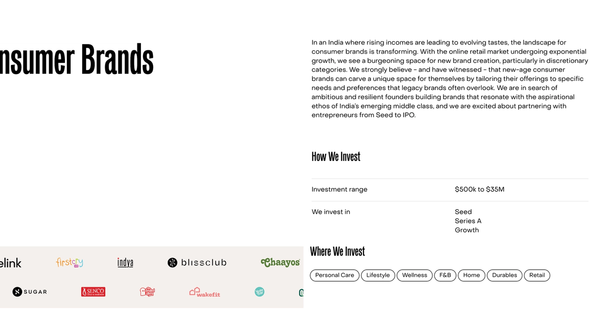 Consumer Brands – Elevation Capital