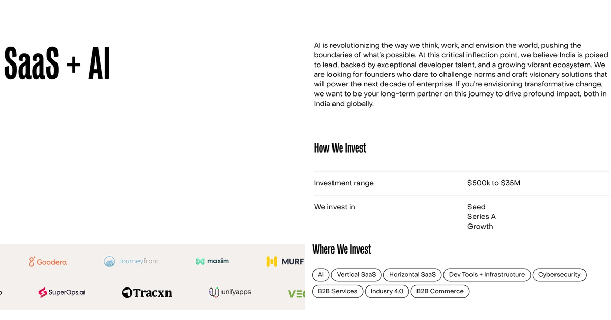 B2B SaaS + AI – Elevation Capital