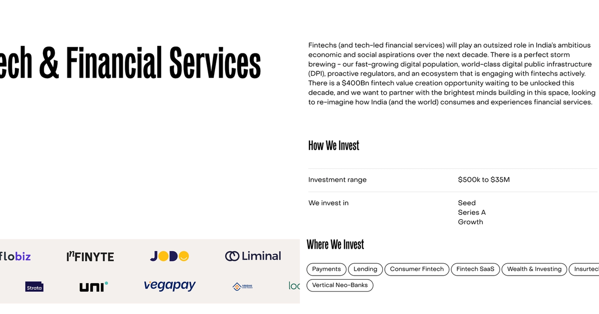 Fintech & Financial Services – Elevation Capital