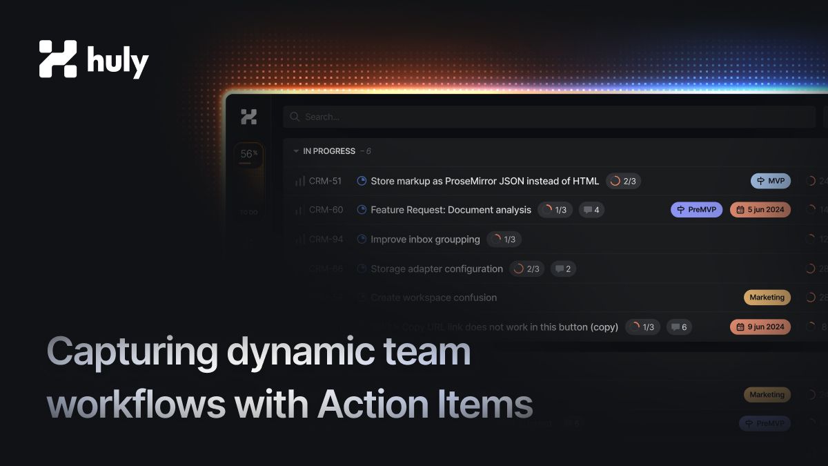 Capturing dynamic team workflows with Action Items