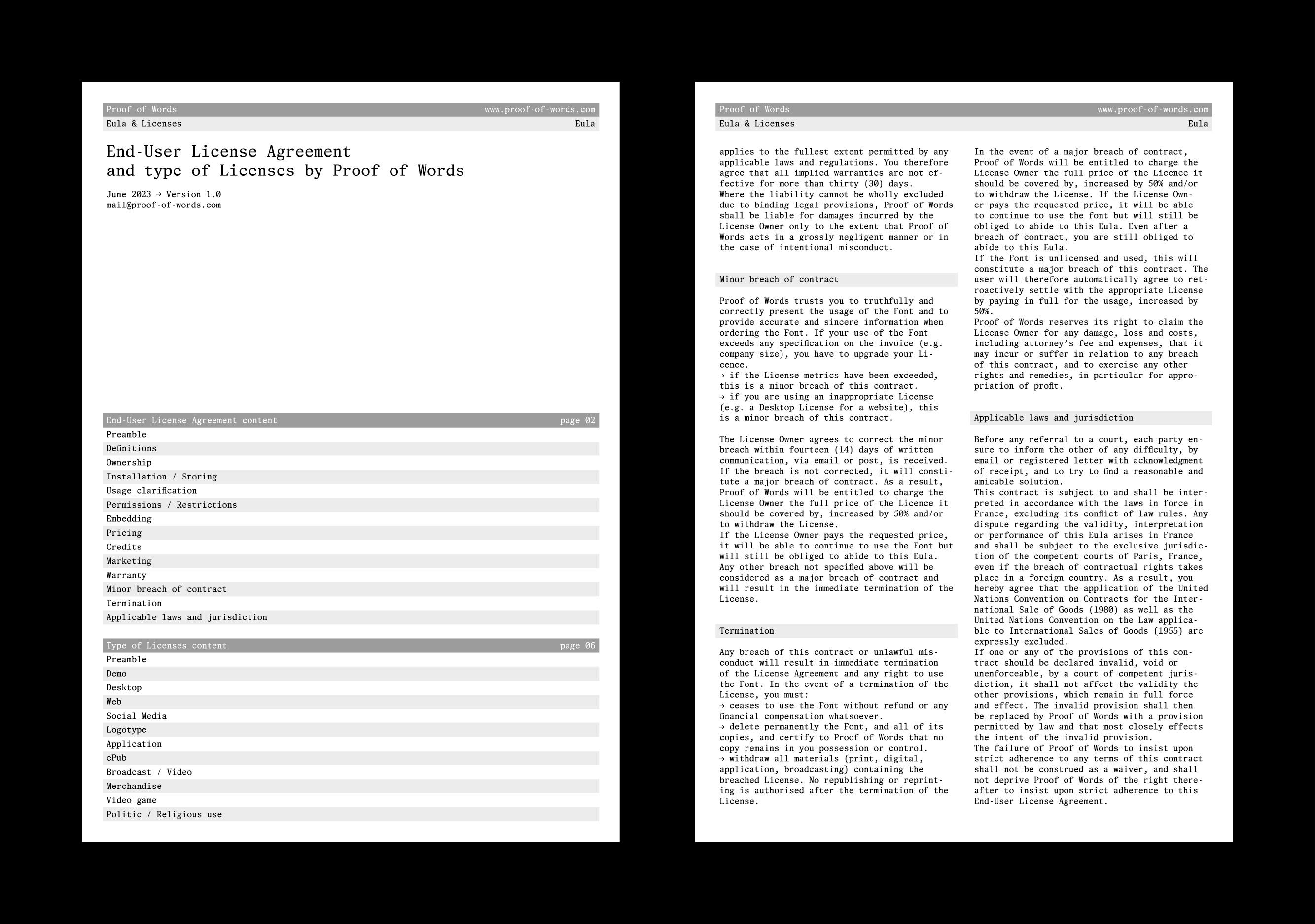 Proof of Words → Notes on Licensing