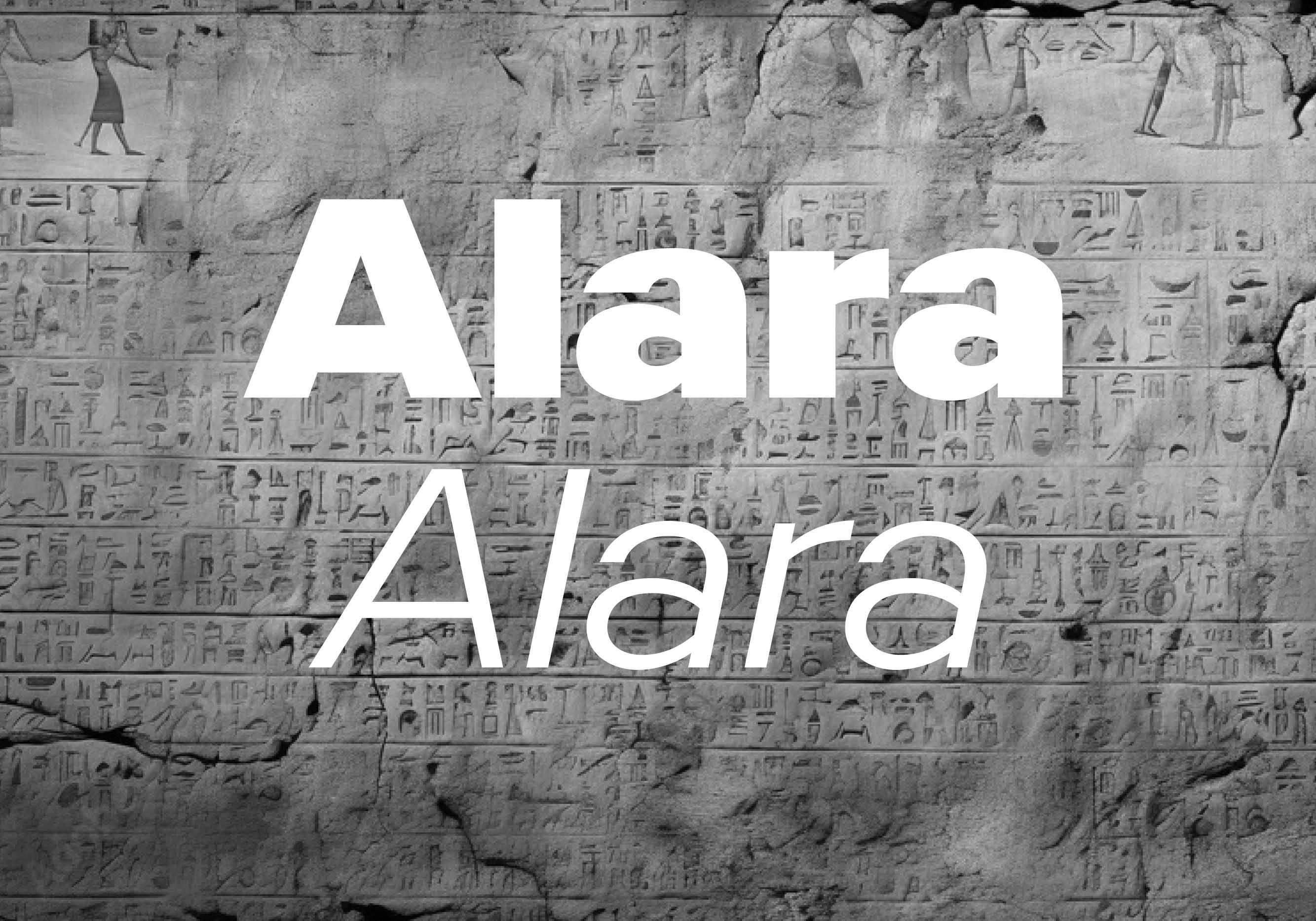 Proof of Words → PoW Alara: Sans serif tribute to a 20th century slab