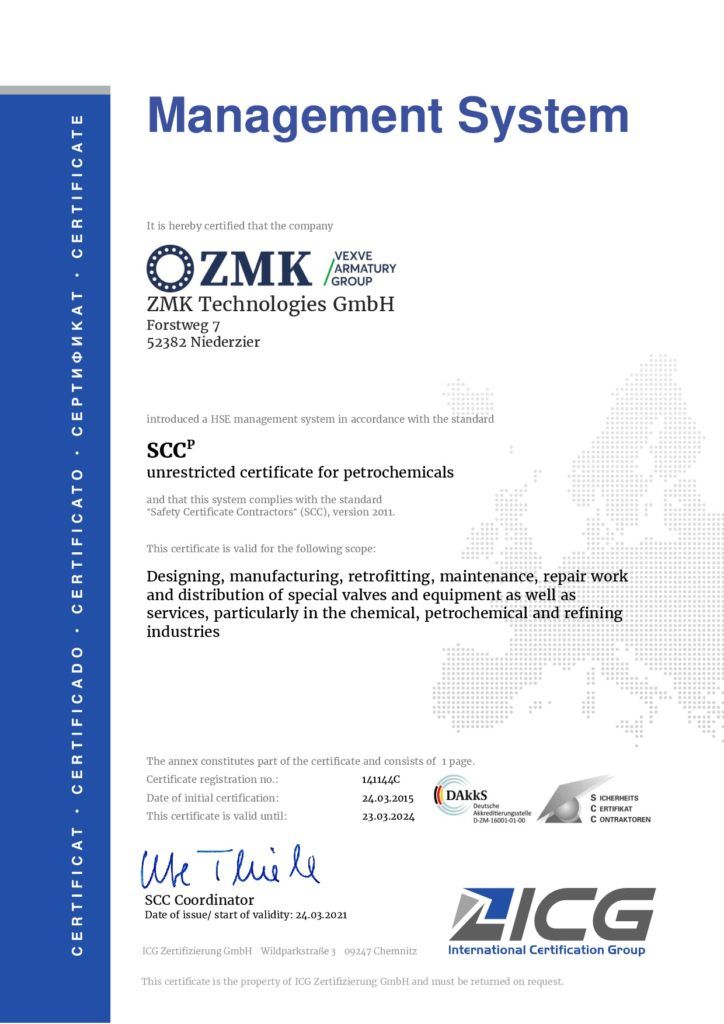 Certificates - Vexve ZMK