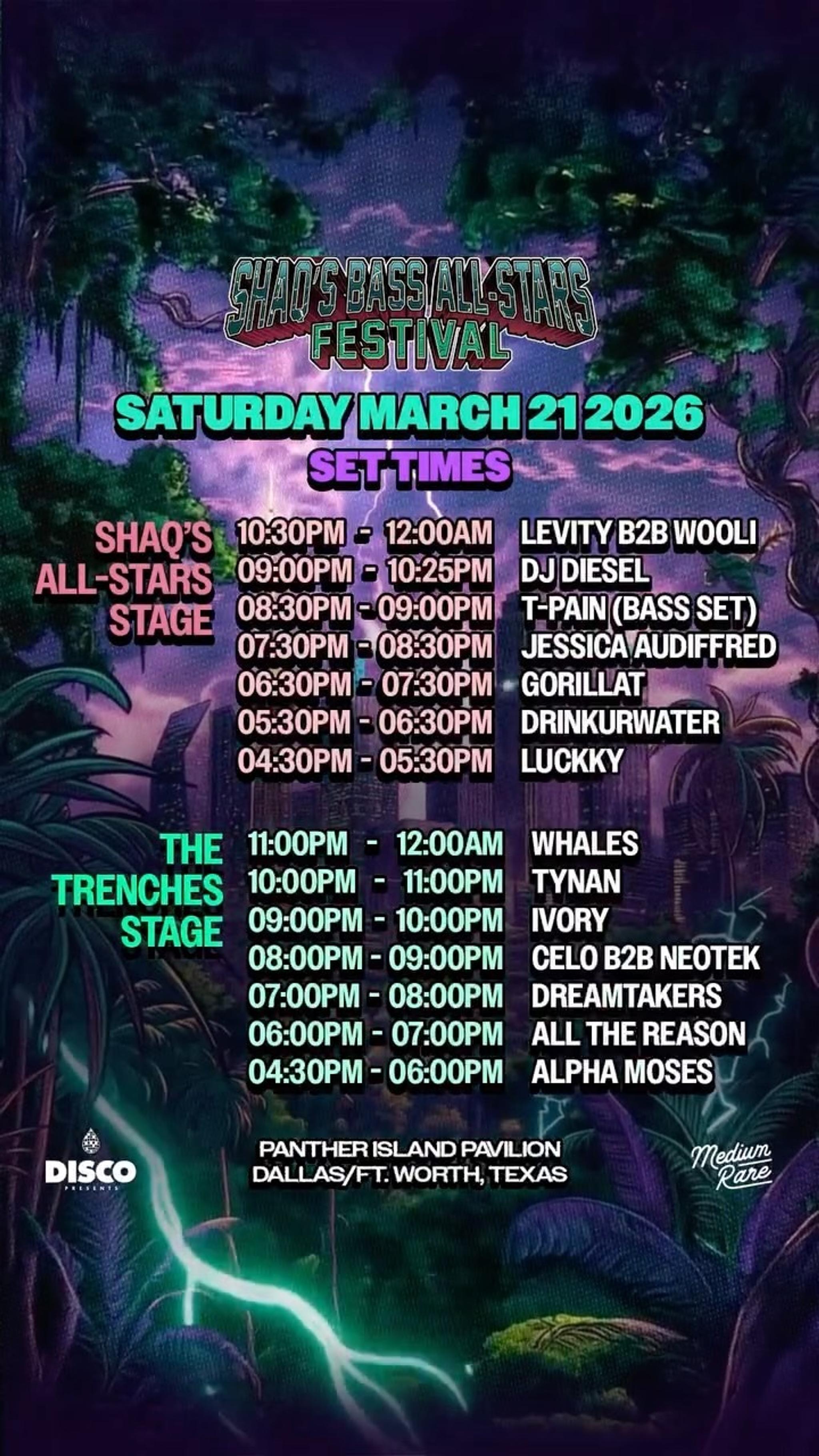 Shaq’s Bass All-Stars Festival 2026: Set Times, Stages, Map, and Full ...