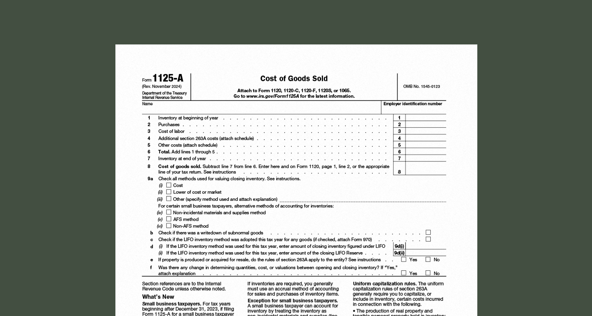 Form 1125-A: How to Deduct COGS on Your Taxes - Ambrook