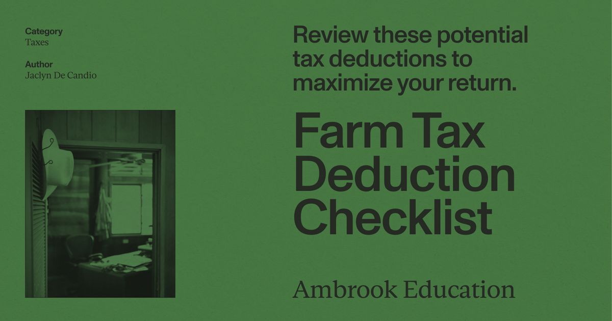 Farm Tax Deduction Checklist - Ambrook