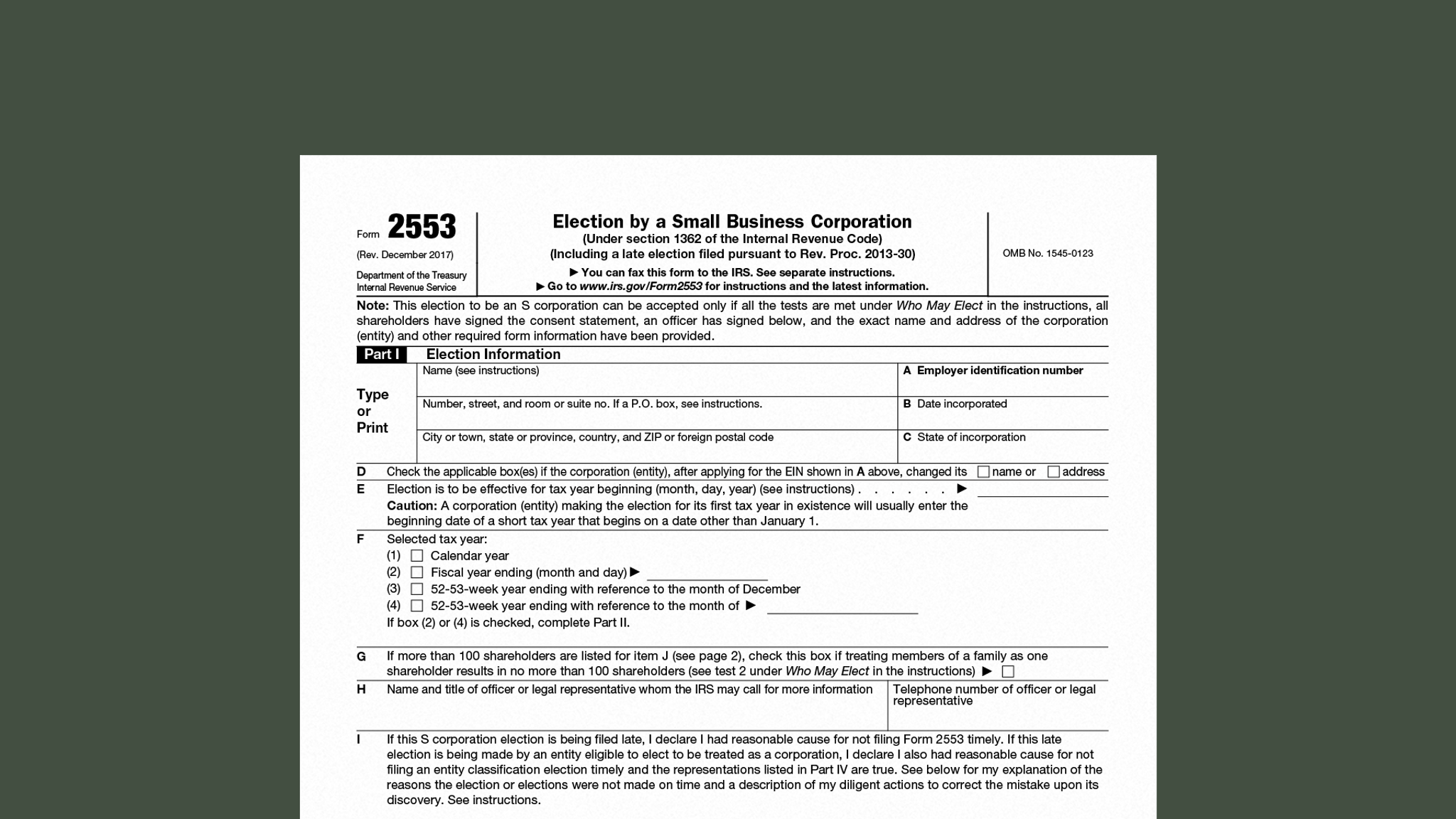 How to Elect S Corp Status With Form 2553 - Ambrook