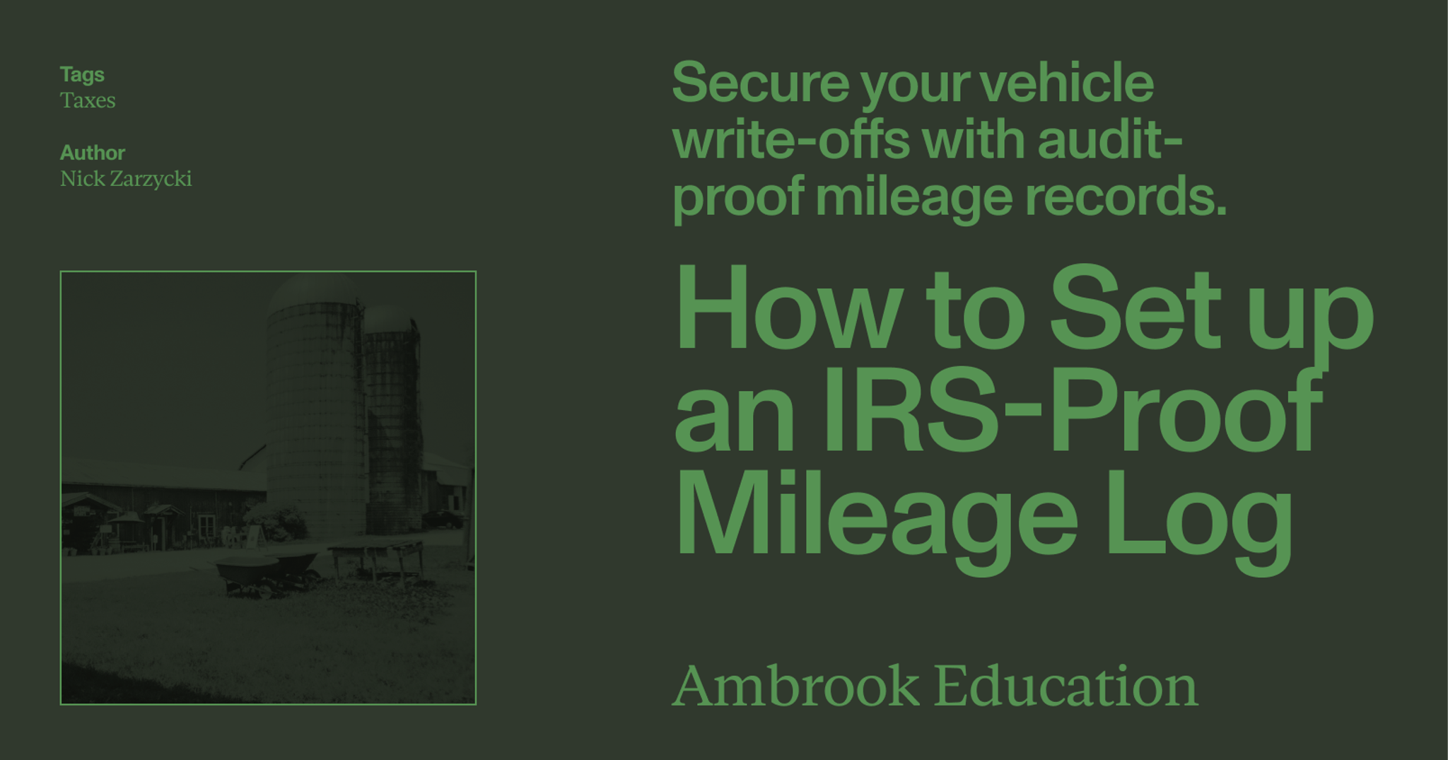 Audit-Proof Your Vehicles With This IRS Mileage Log Template - Ambrook