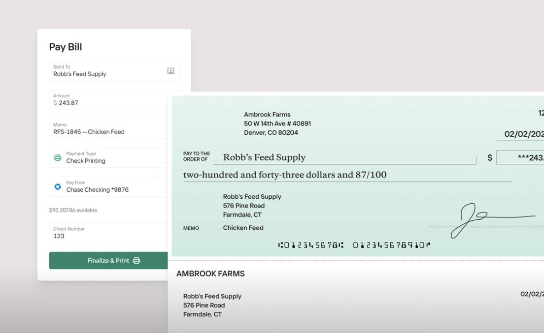 Check Printing for Bill Pay - Ambrook