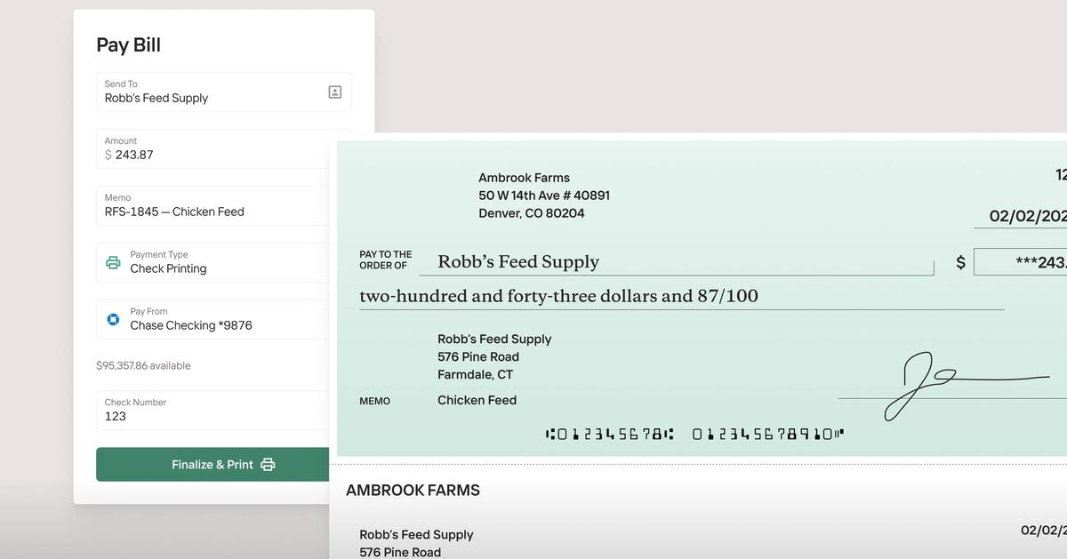 Check Printing for Bill Pay - Ambrook