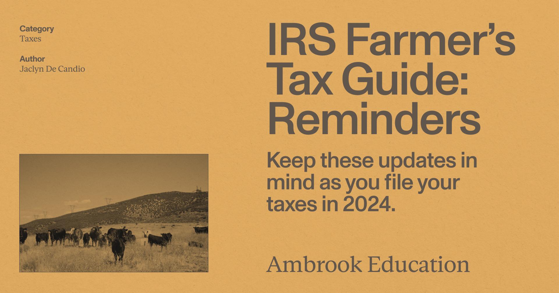 Farm Tax Deduction Checklist - Ambrook