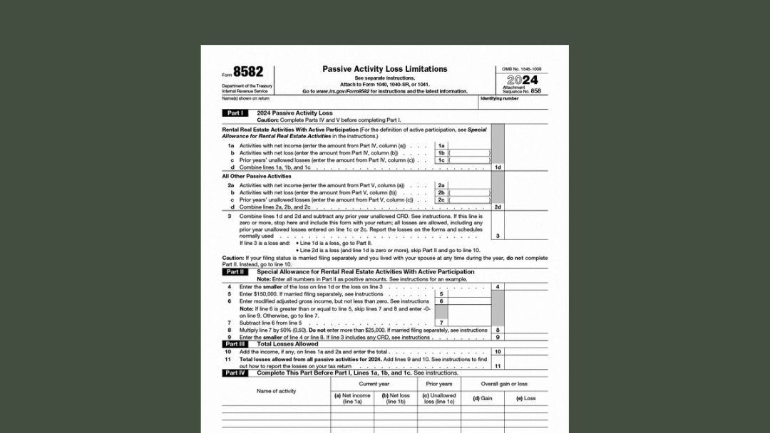 How to File Form 8582 for Passive Activity Losses - Ambrook