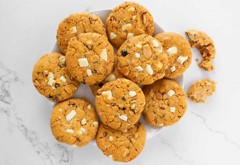 White Choc Chunk Cookies - GoodnessMe