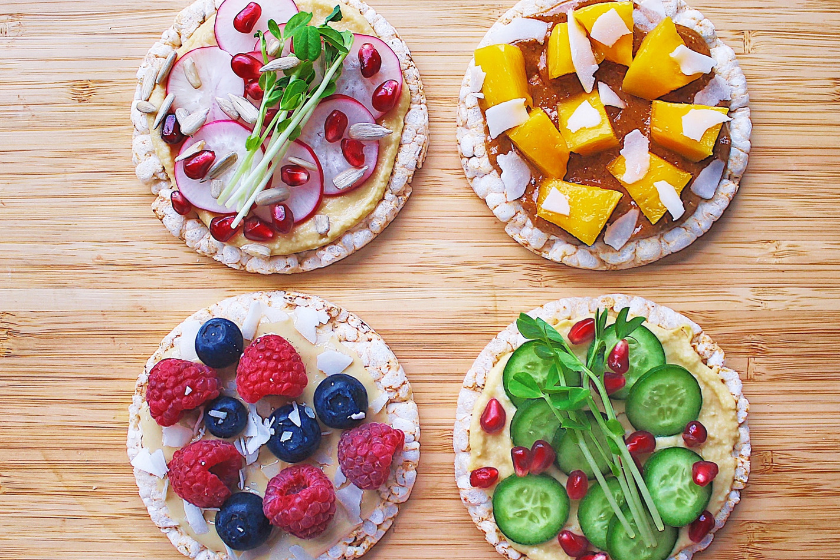 Healthy Rice Cracker Toppings - GoodnessMe