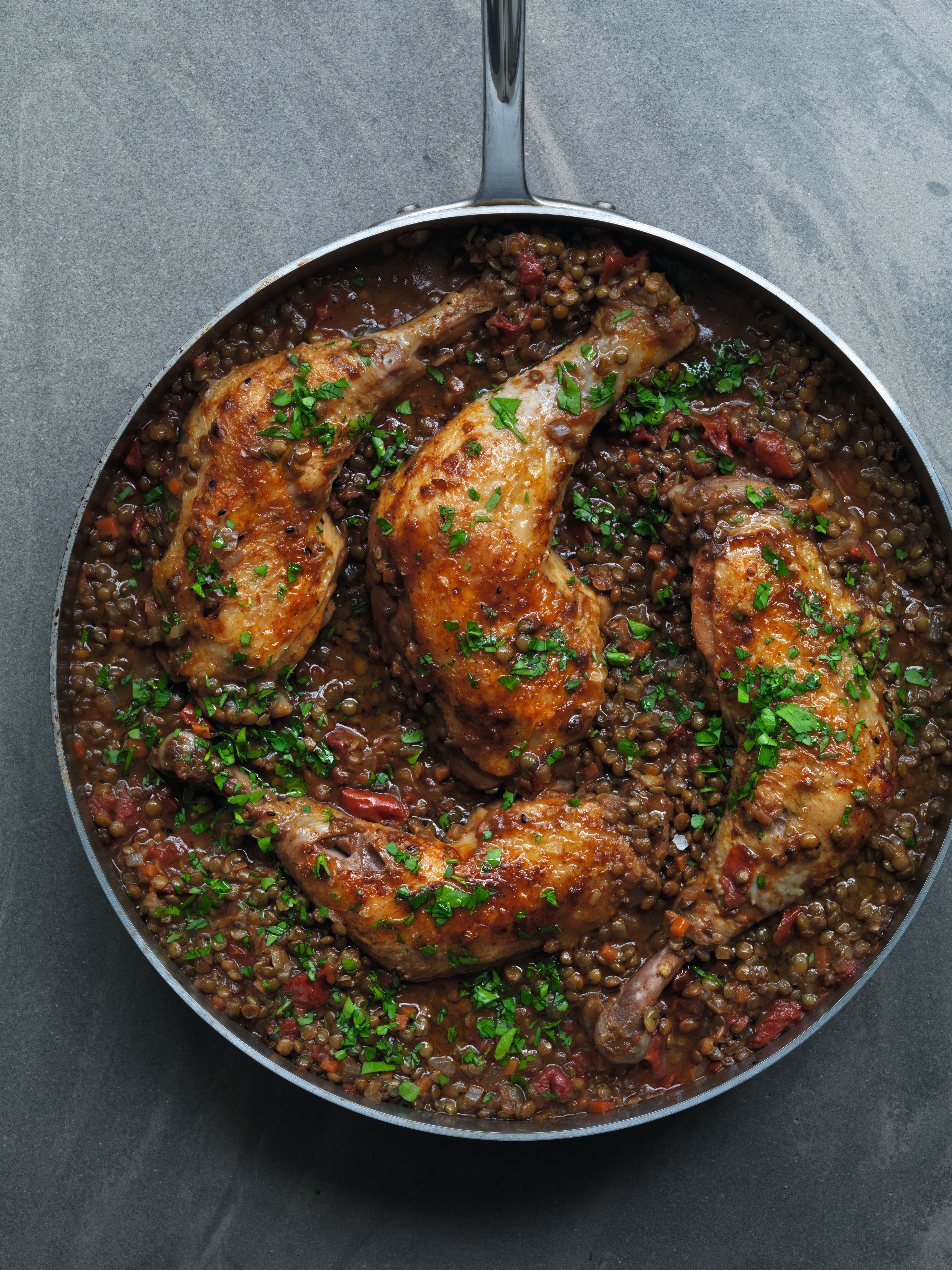 Braised Chicken Legs with Puy Lentils and Tomato | Marcus Wareing ...