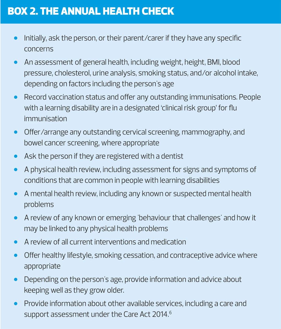 Learning disabilities and the role of the practice nurse