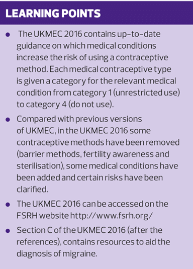 Best practice: the updated UKMEC contraception guidance