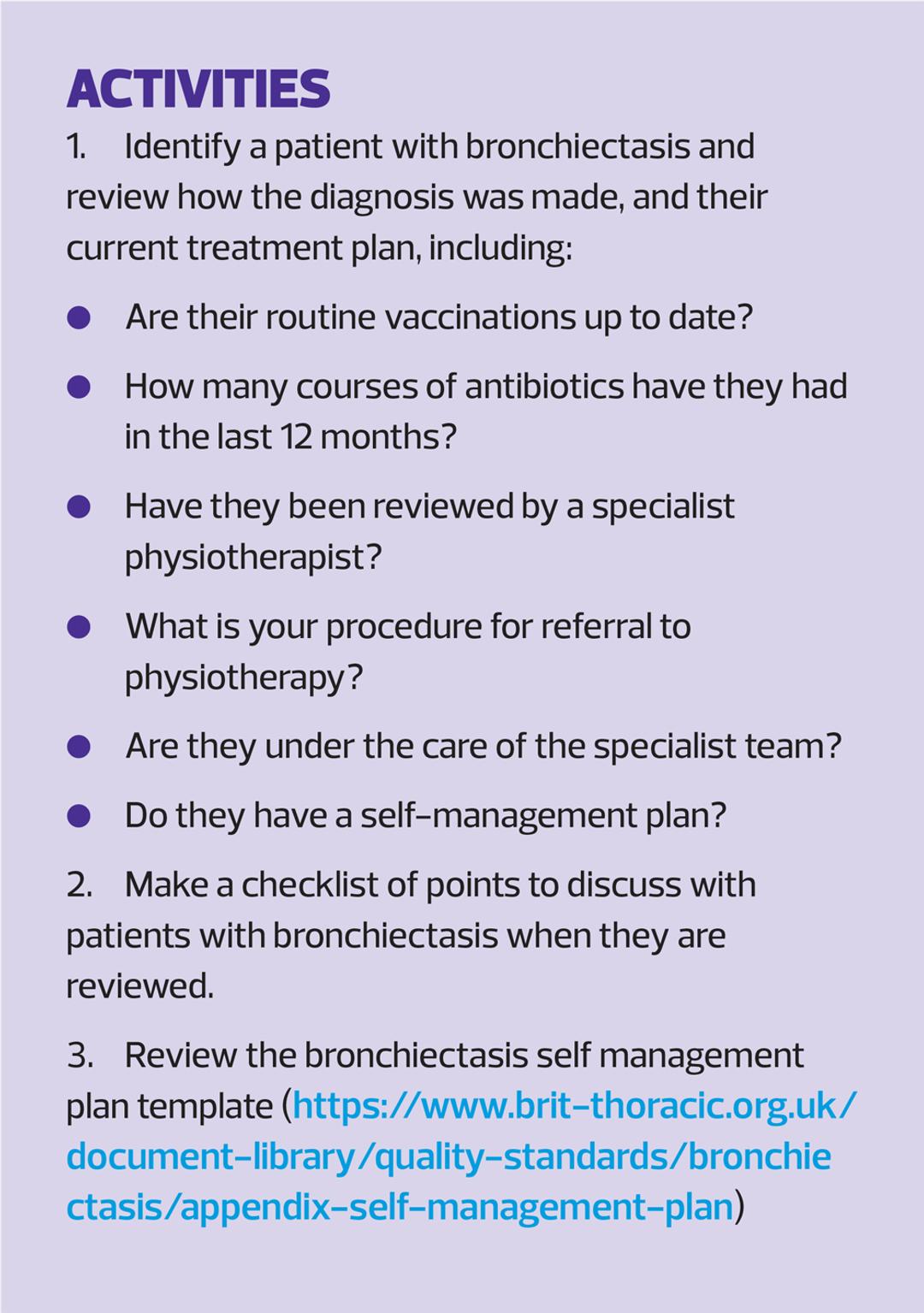 Identifying and managing patients with bronchiectasis