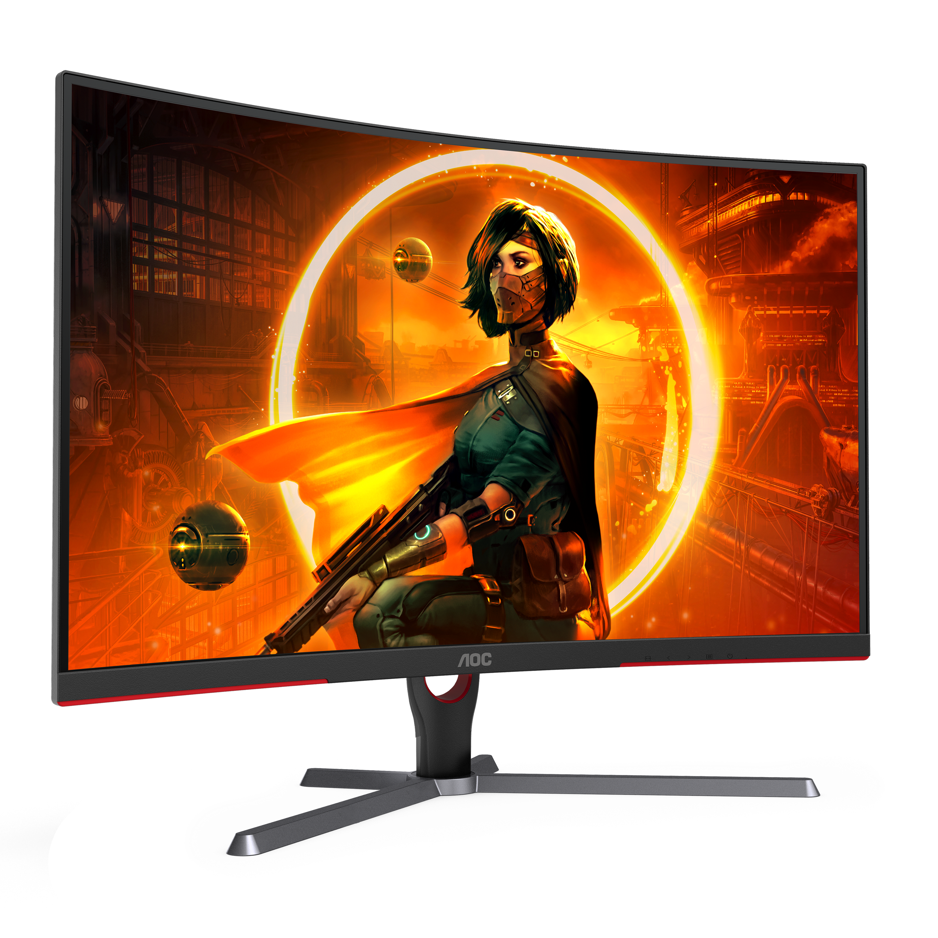 AOC CQ32G3SU/BK gaming monitor with curved 1000R QHD display, 165Hz ...