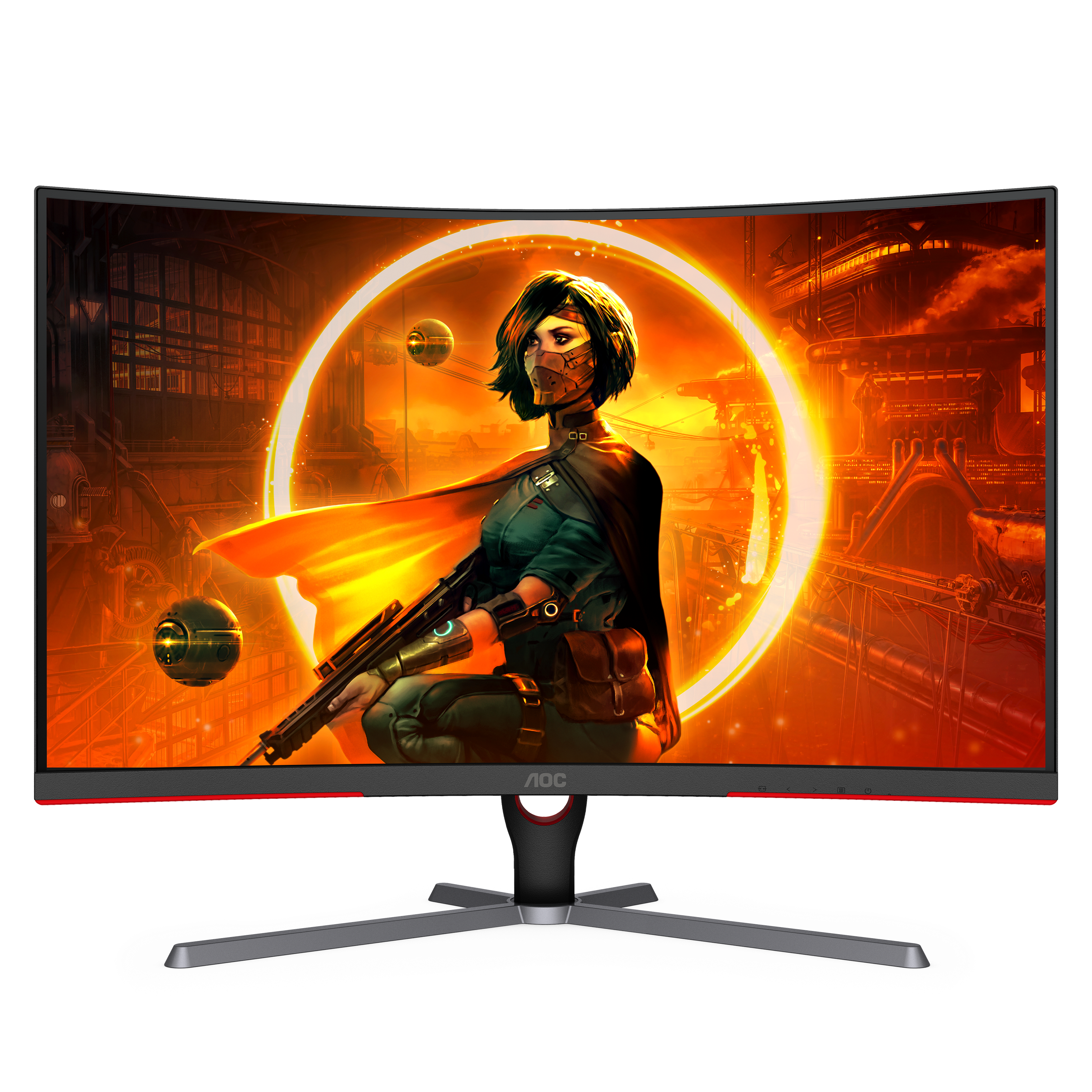 AOC CQ32G3SU/BK gaming monitor with curved 1000R QHD display, 165Hz ...