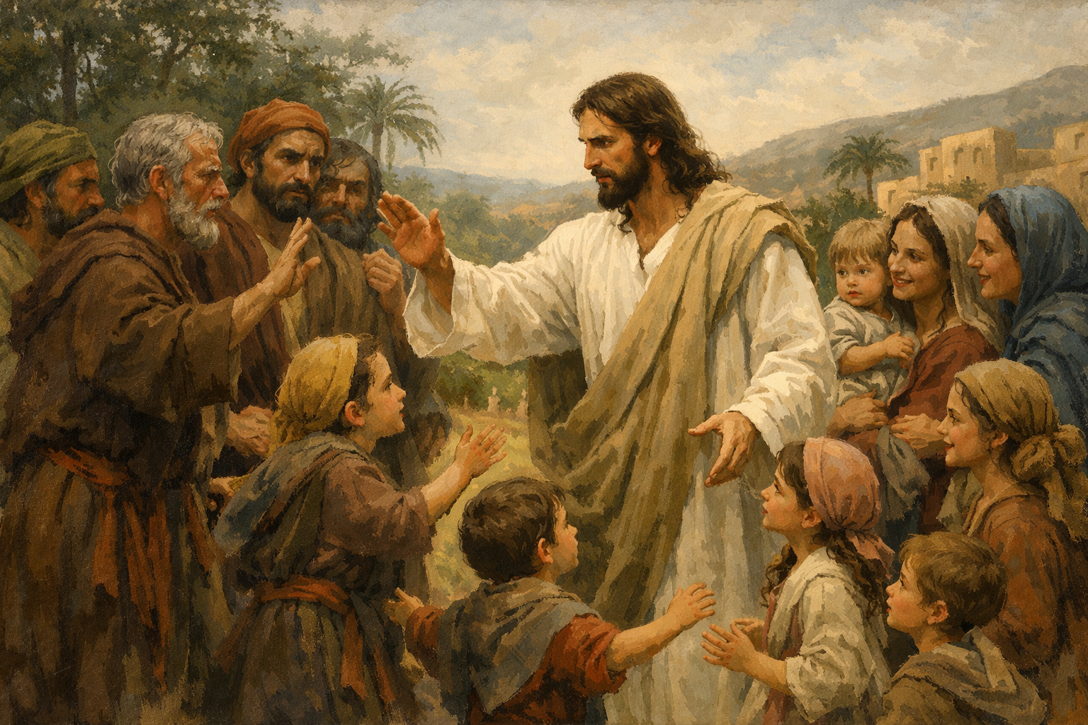 Jesus rebukes his disciples and receives some children. | CLSF Church ...