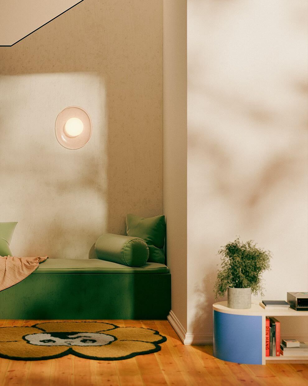 Crepe sconce hung in an entry way