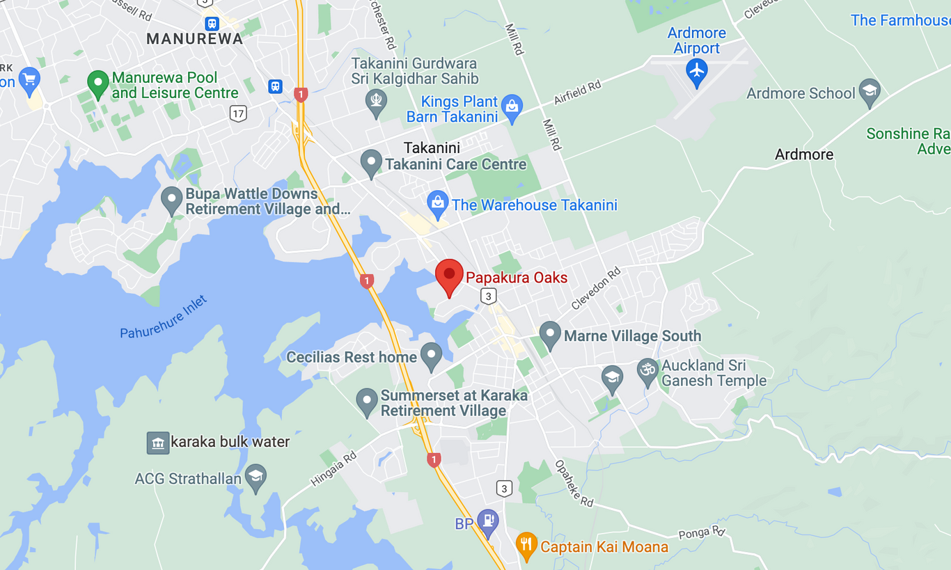 Location Of Our Papakura Oaks Village | Metlifecare