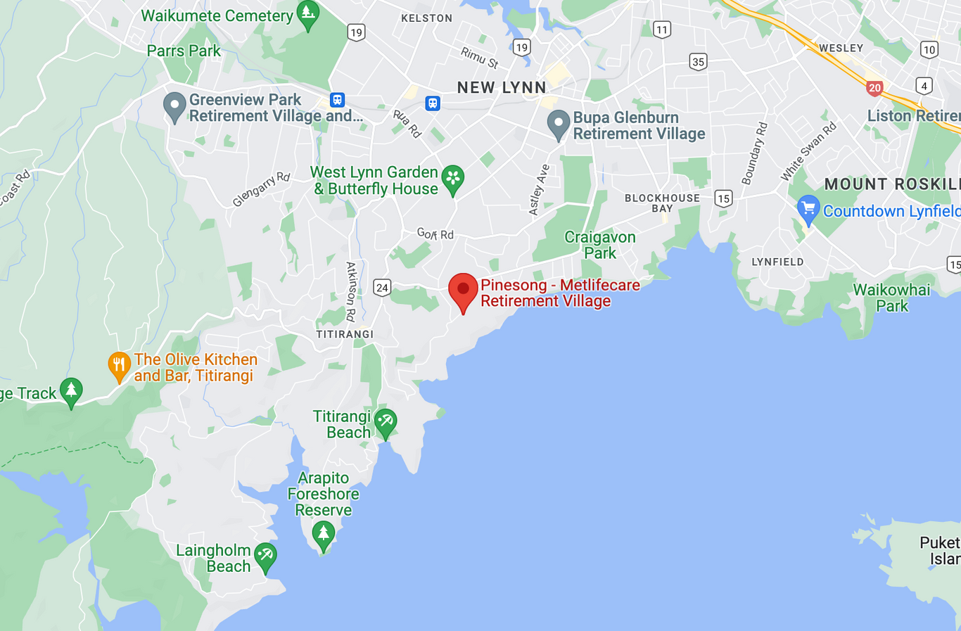 Pinesong Village Location | Metlifecare