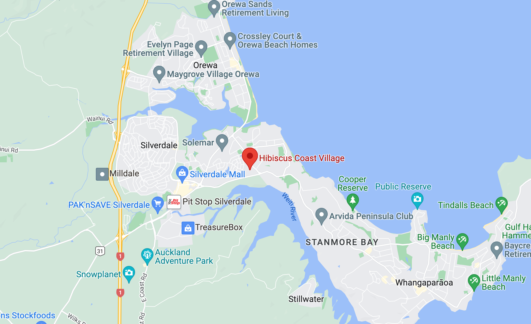 Hibiscus Coast Village Location | Metlifecare