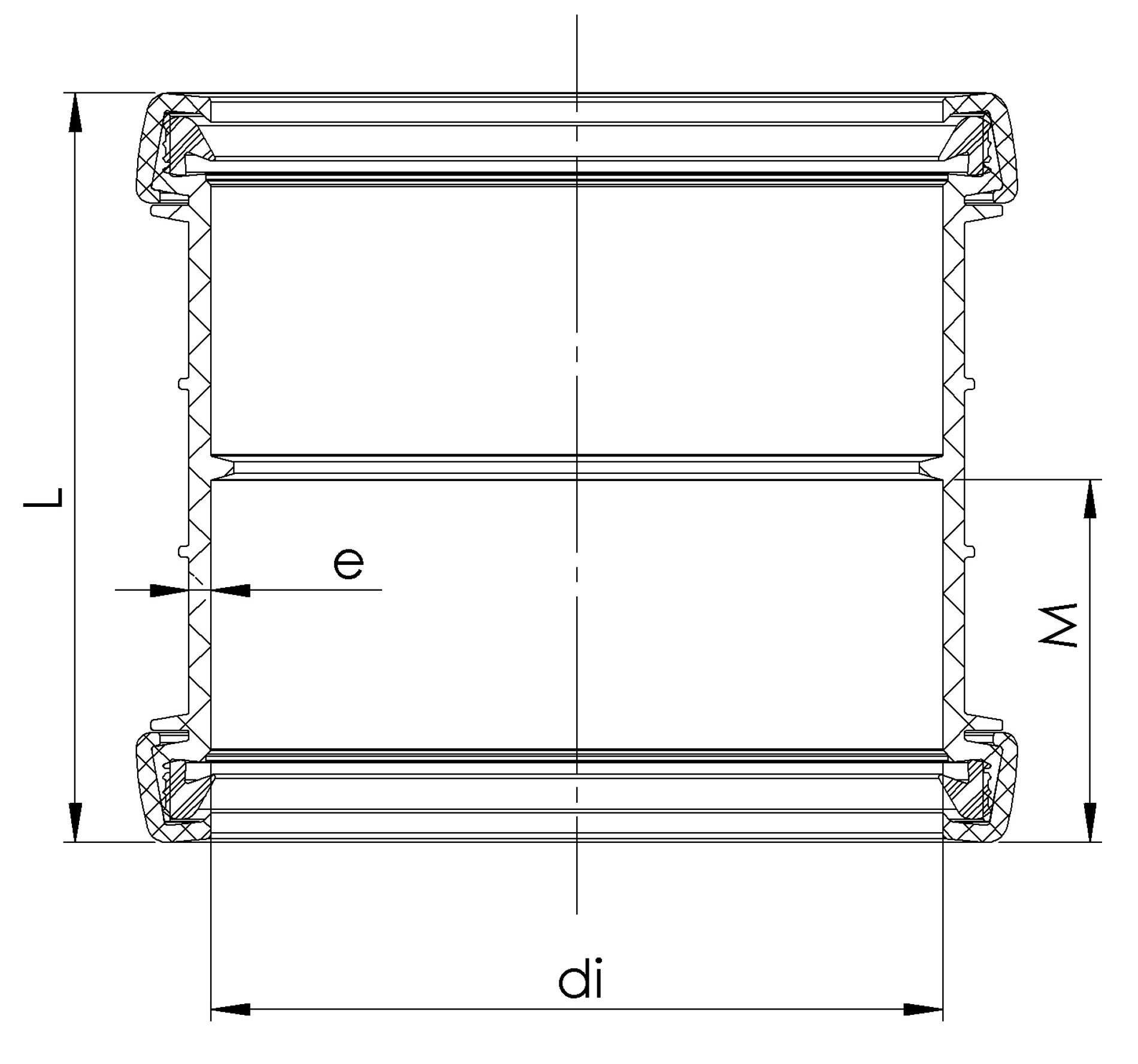 Dobbelmuffe GL 200 mm - Nopla