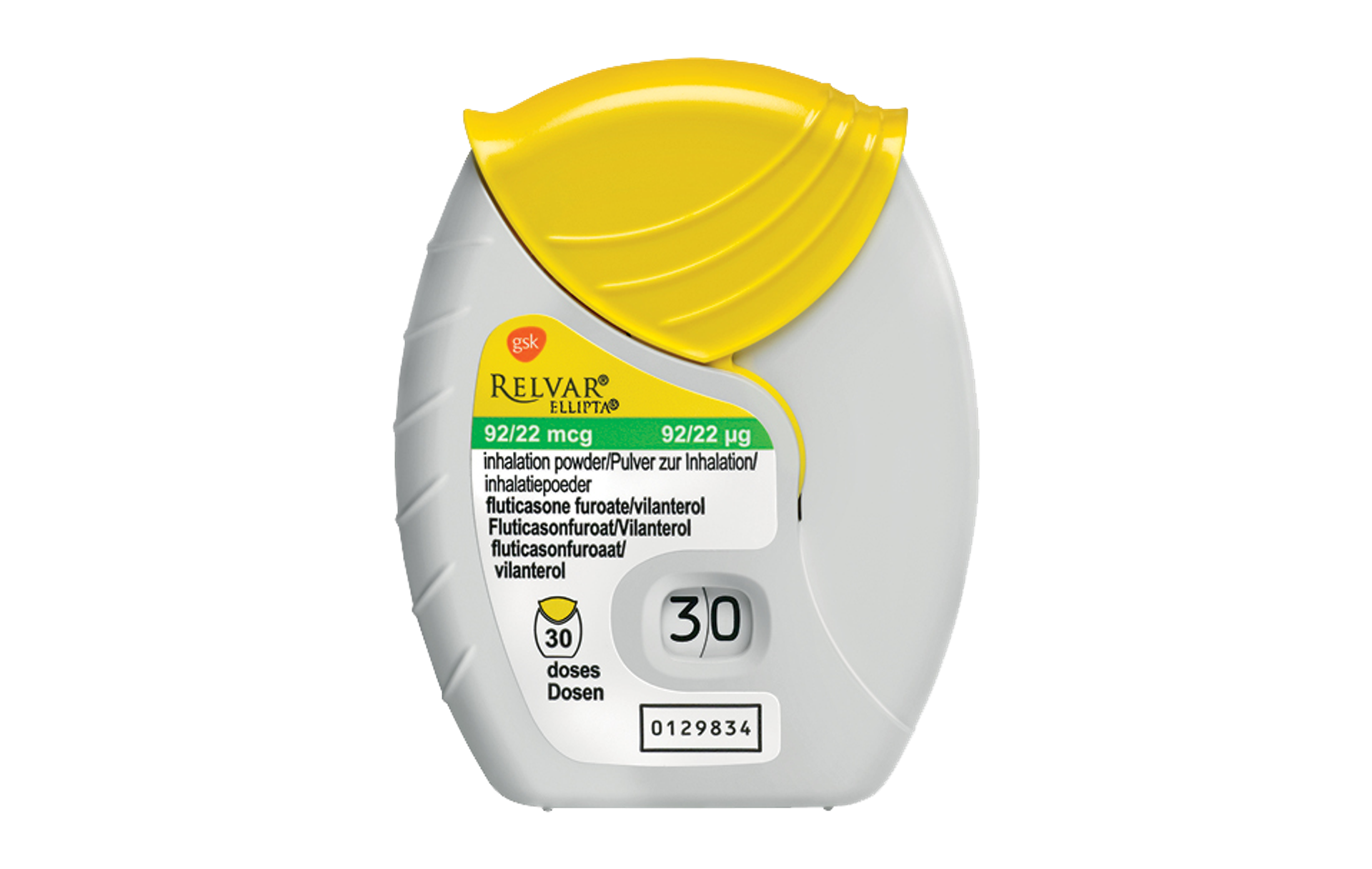Relvar Ellipta Inhpdr 184/22mcg 30do - Glaxosmithkline BV - BijsluiterPlus