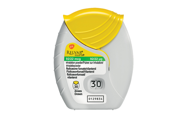 Relvar Ellipta Inhpdr 184/22mcg 30do - Glaxosmithkline BV - BijsluiterPlus