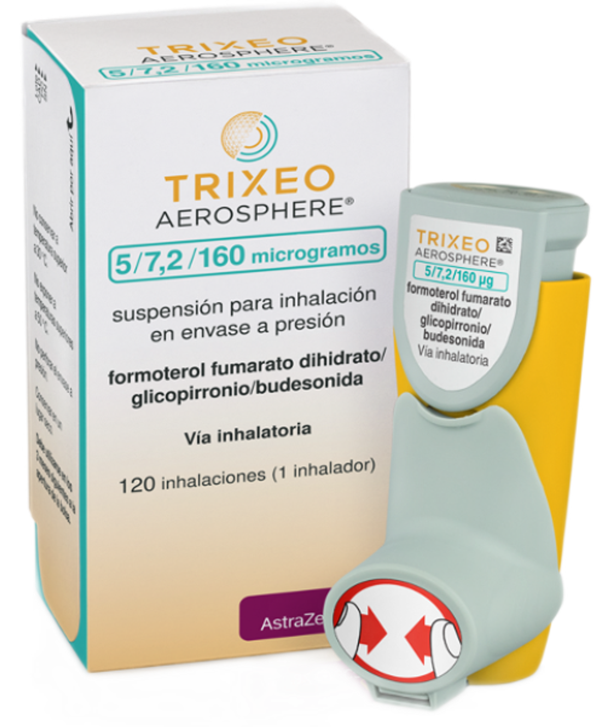 Trixeo Aerosphere Aerosol 5/7,2/160mcg/do 120do - Astrazeneca BV ...