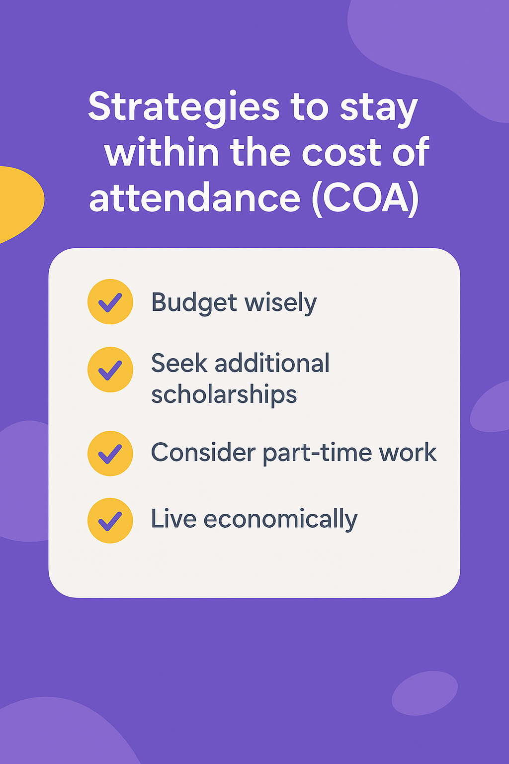 What Does COA Stand for in College? Understanding Cost of Attendance ...