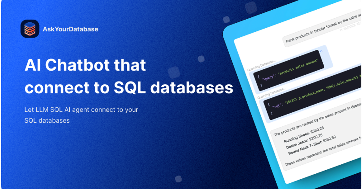 Connect Sql Databases To Ai Chatbot Llm Tutorials