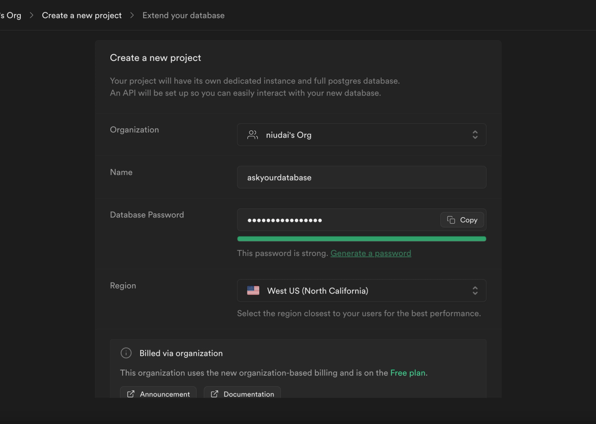 Chat with Supabase PostgreSQL using AI
