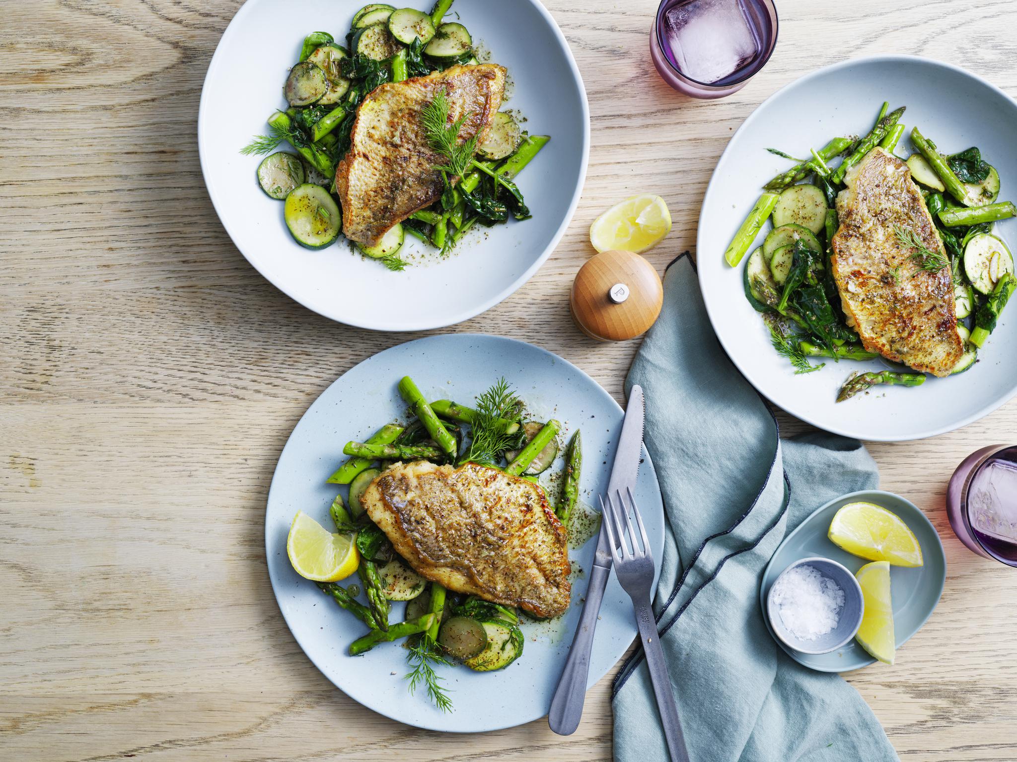 Lemon Myrtle Butter Fish with Pan-Fried Greens