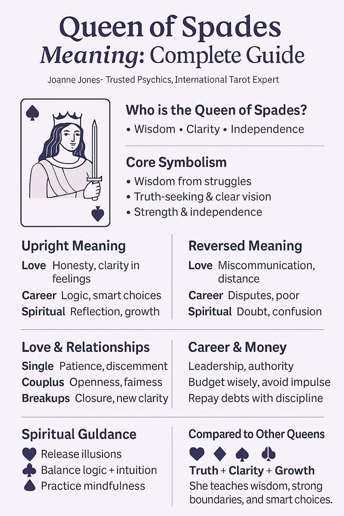 Queen Of Spades Meaning | Tarot Cards | Trusted Psychics