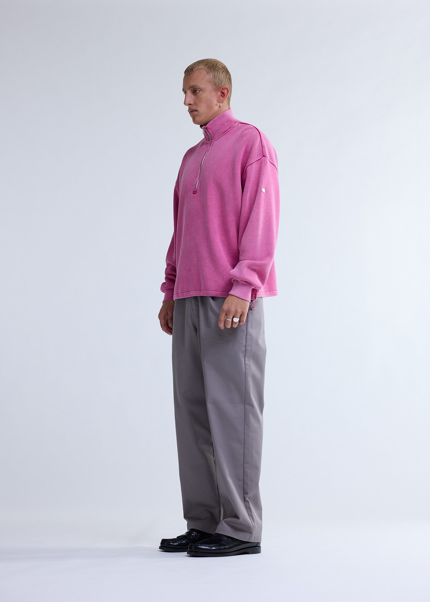PLATE HALF-ZIP WASHED PINK