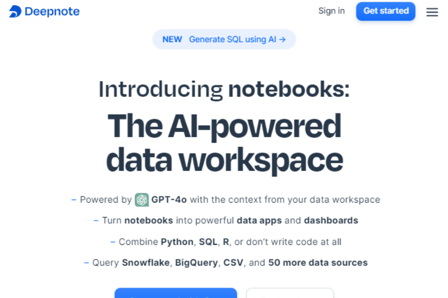 Deepnote - Features, Pricing, Reviews & More 2024