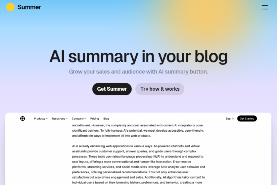 Summer - Features, Pricing, Reviews & More 2024