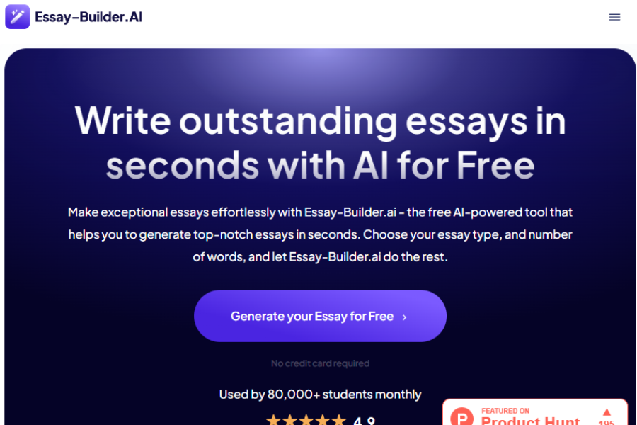 Essay Builder AI - Features, Pricing, Reviews & More 2024