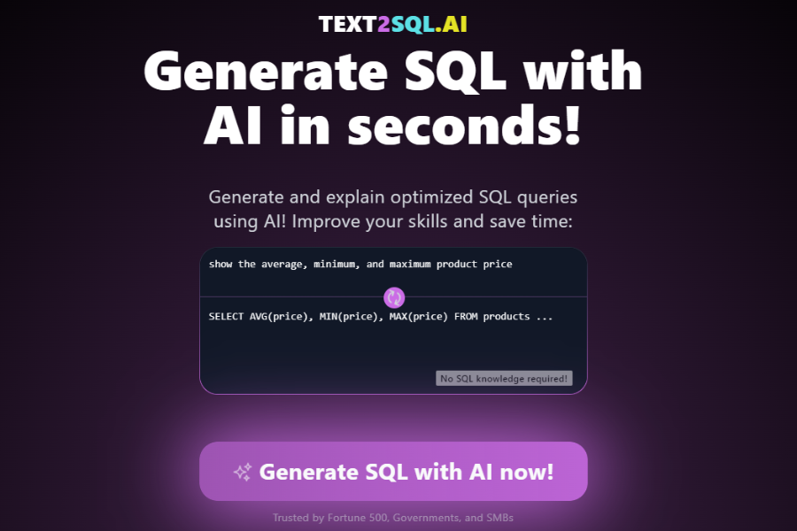Text2SQL.AI - Features, Pricing, Reviews & More 2024