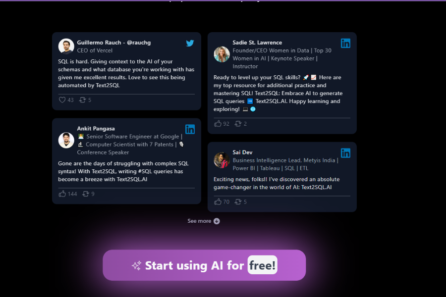 Text2SQL.AI - Features, Pricing, Reviews & More 2024