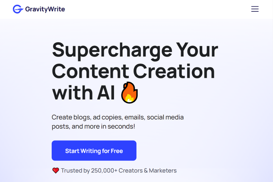 GravityWrite - Features, Pricing, Reviews & More 2024