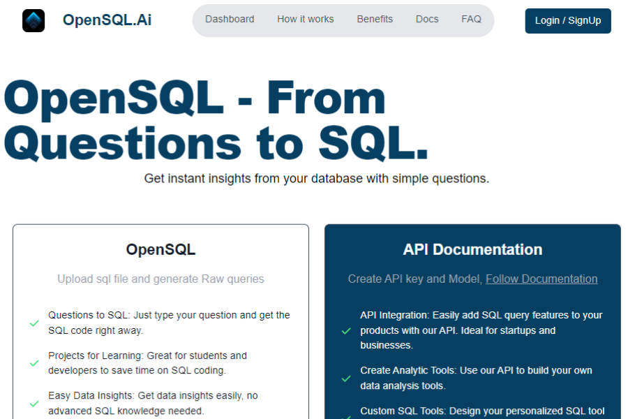 opensql.ai - Features, Pricing, Reviews & More 2024