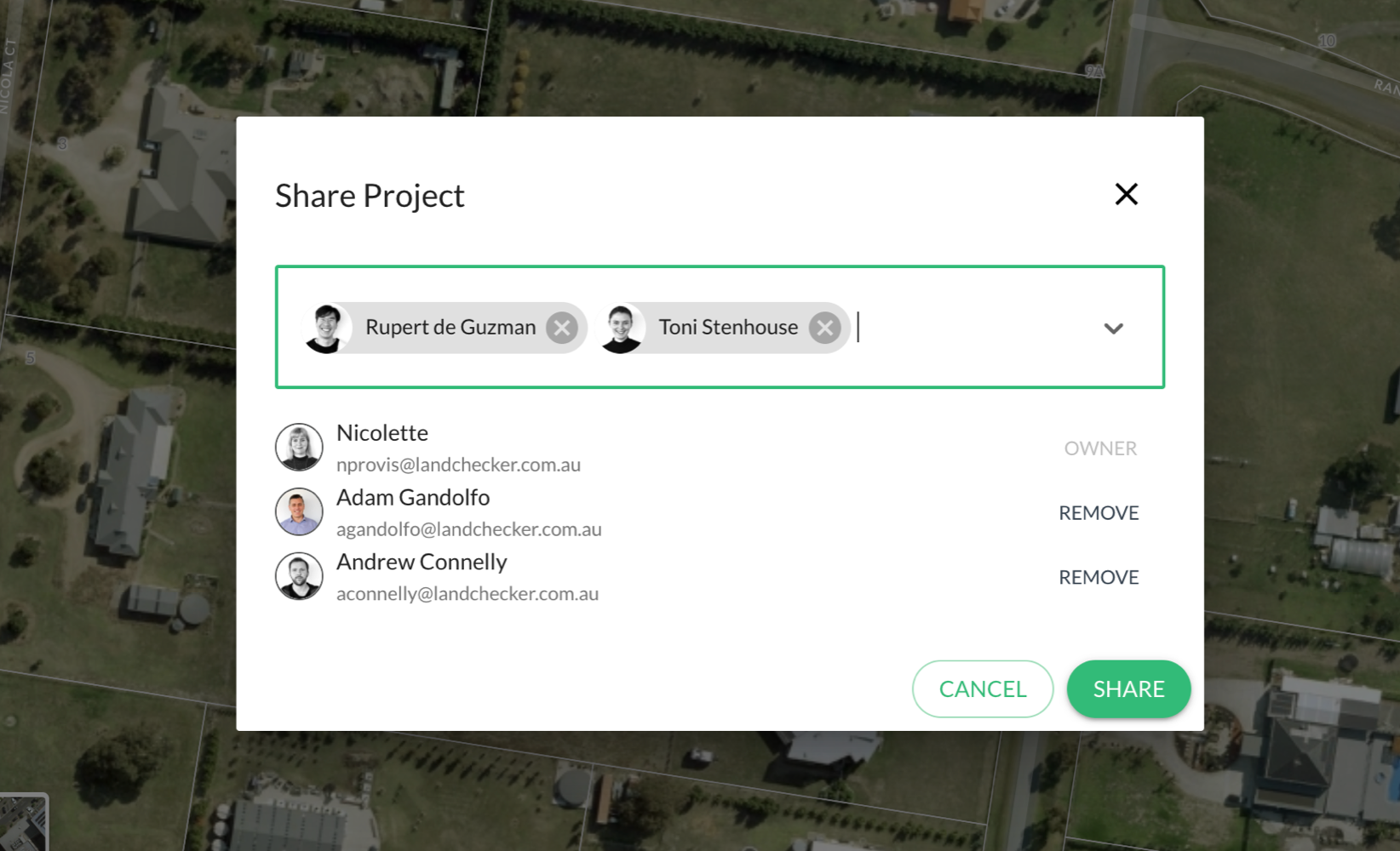 How to use the project sharing function | Landchecker