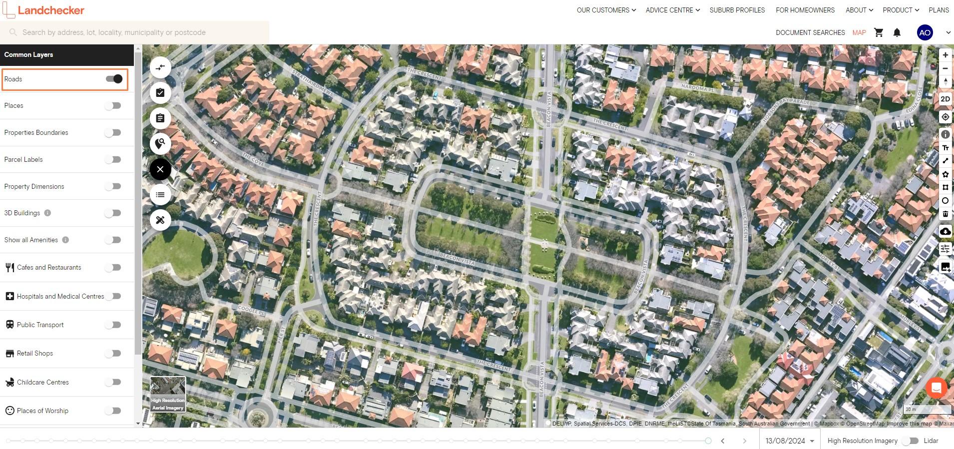 How to turn on property boundaries | Landchecker