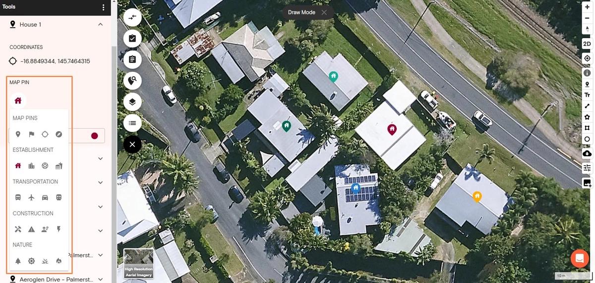 How to mark locations using Map Pin Tool | Landchecker